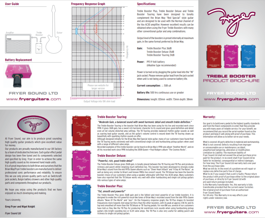 Brian May Fryer Treble Booster | Fryer Guitars